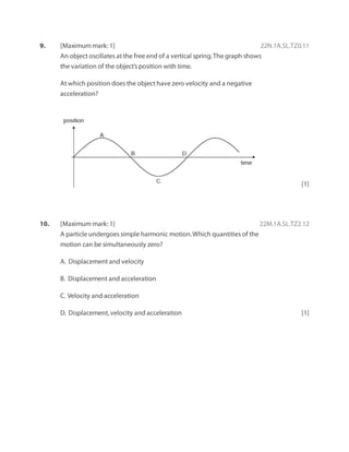 SHM.pdf Its a worksheet for students of IBDP Physics | PDF