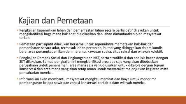 Pelatakan Prinsip FPIC (Padiatapa) dalam Kerangka Konservasi (NKT dan ...