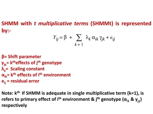 SHIFTED MULTIPLICATIVE MODEL | PPT