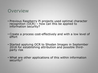Shmoocon XV - Analyzing Shodan Images with Optical Character ...