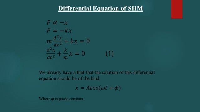 Simple harmonic motion And its application | PPTX