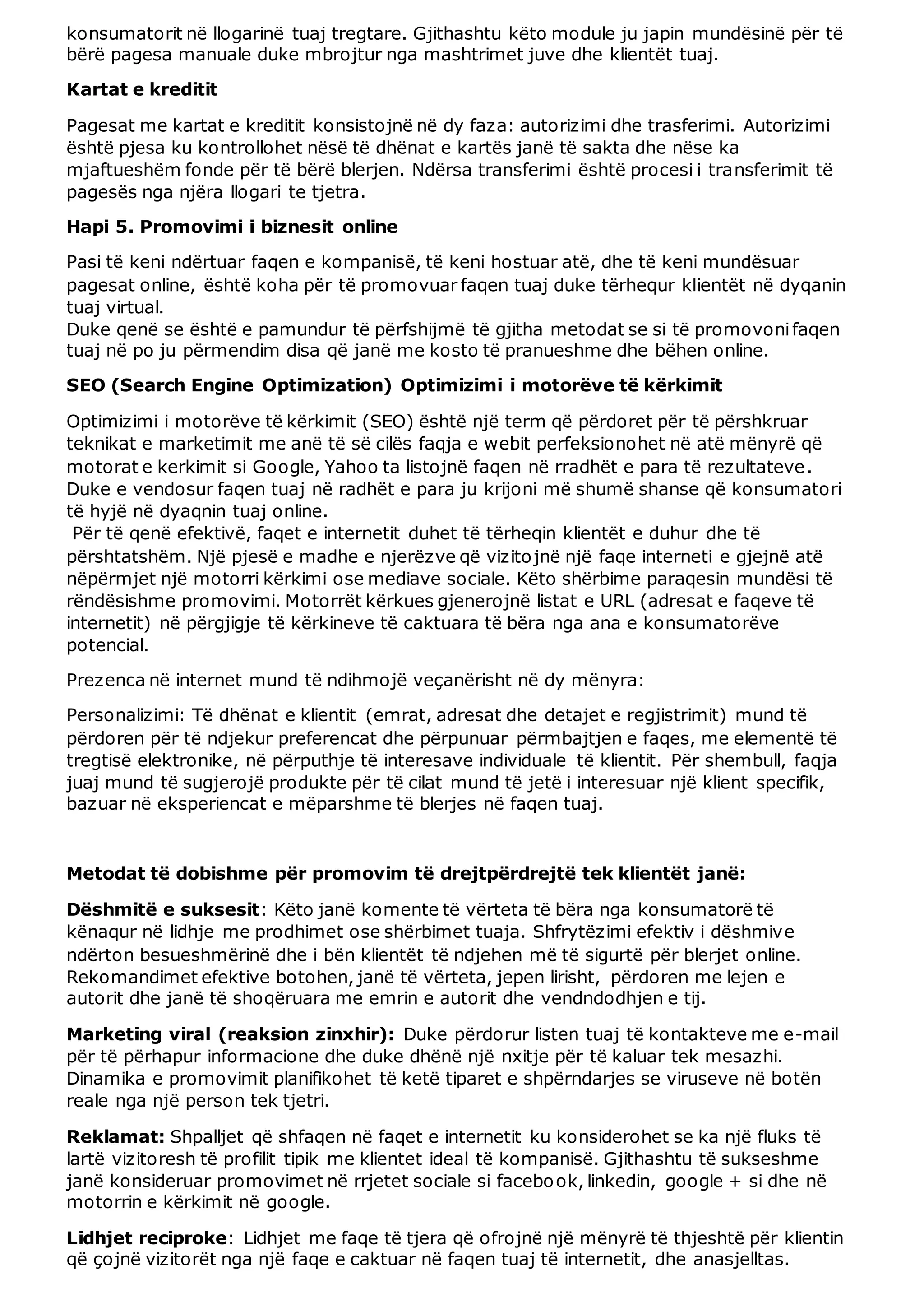 Tregtia Elektronike / E-Commerce | DOCX