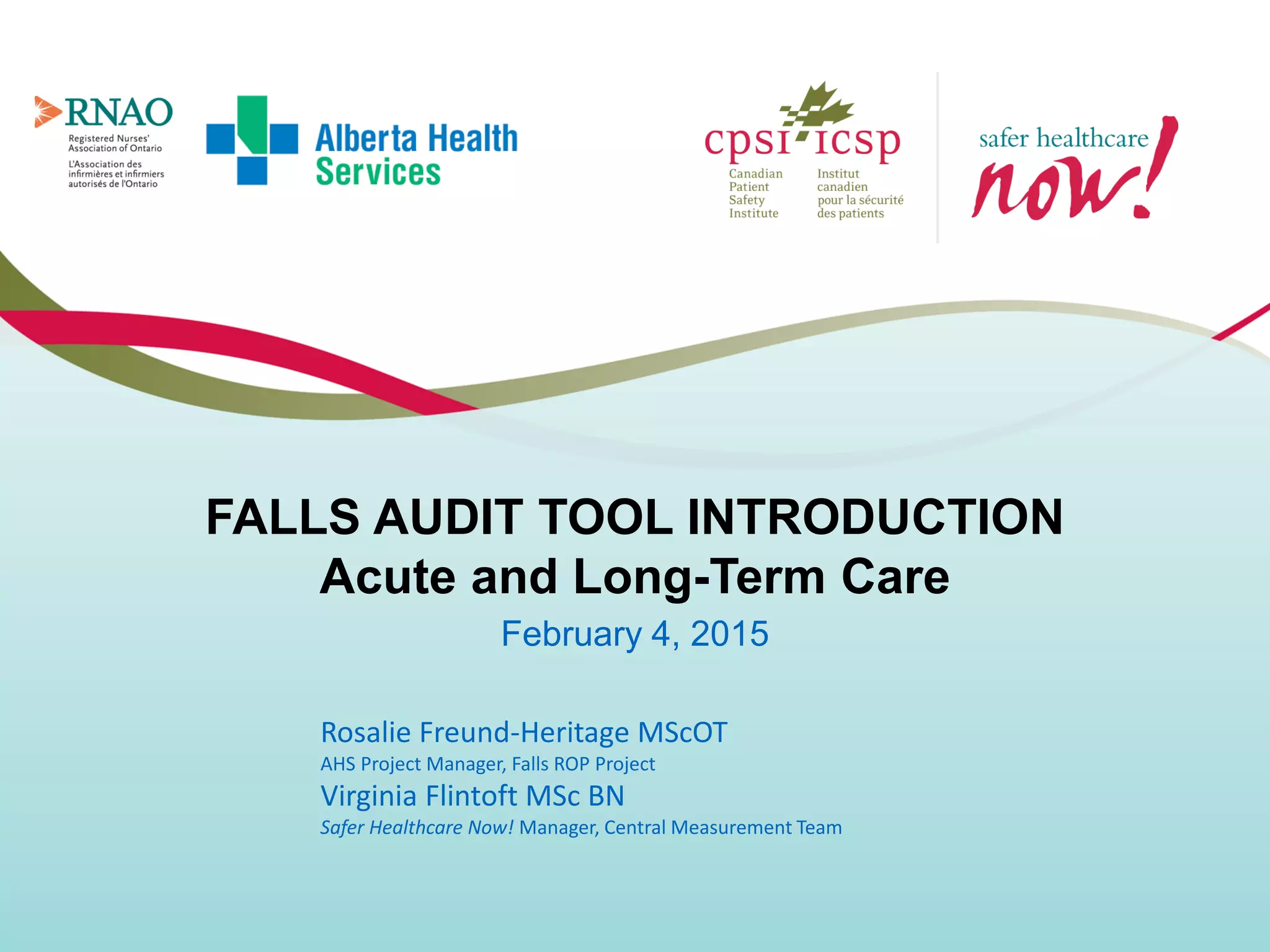 Falls Prevention & Management: A New Tool To Help With Process Improvement (ACUTE & LONG TERM ...