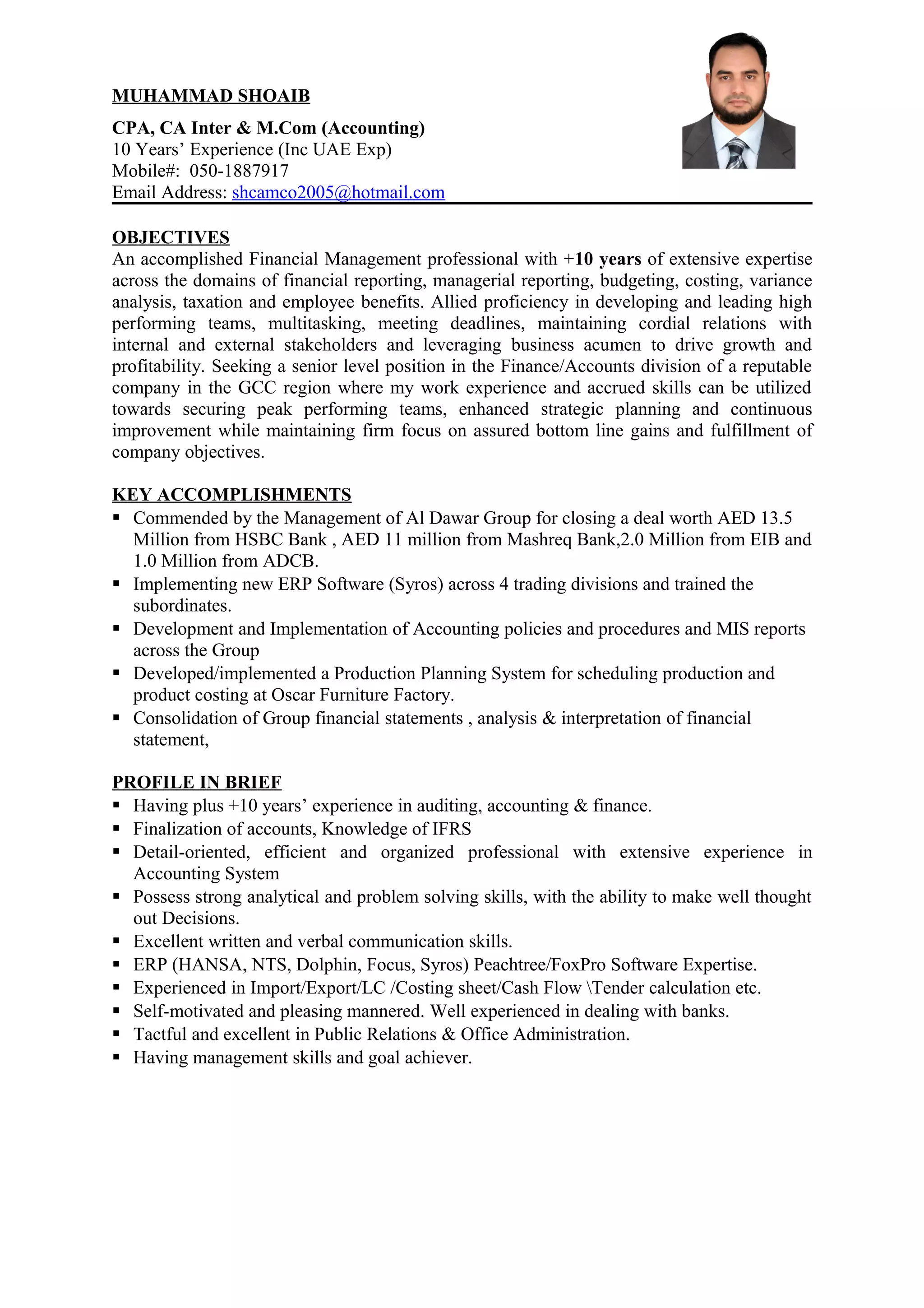 Shoaib cv | DOC