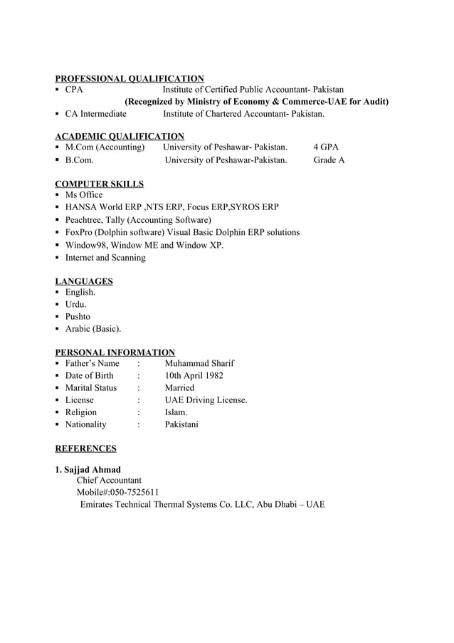 Shoaib cv | PDF