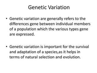 genetic variation | PPTX