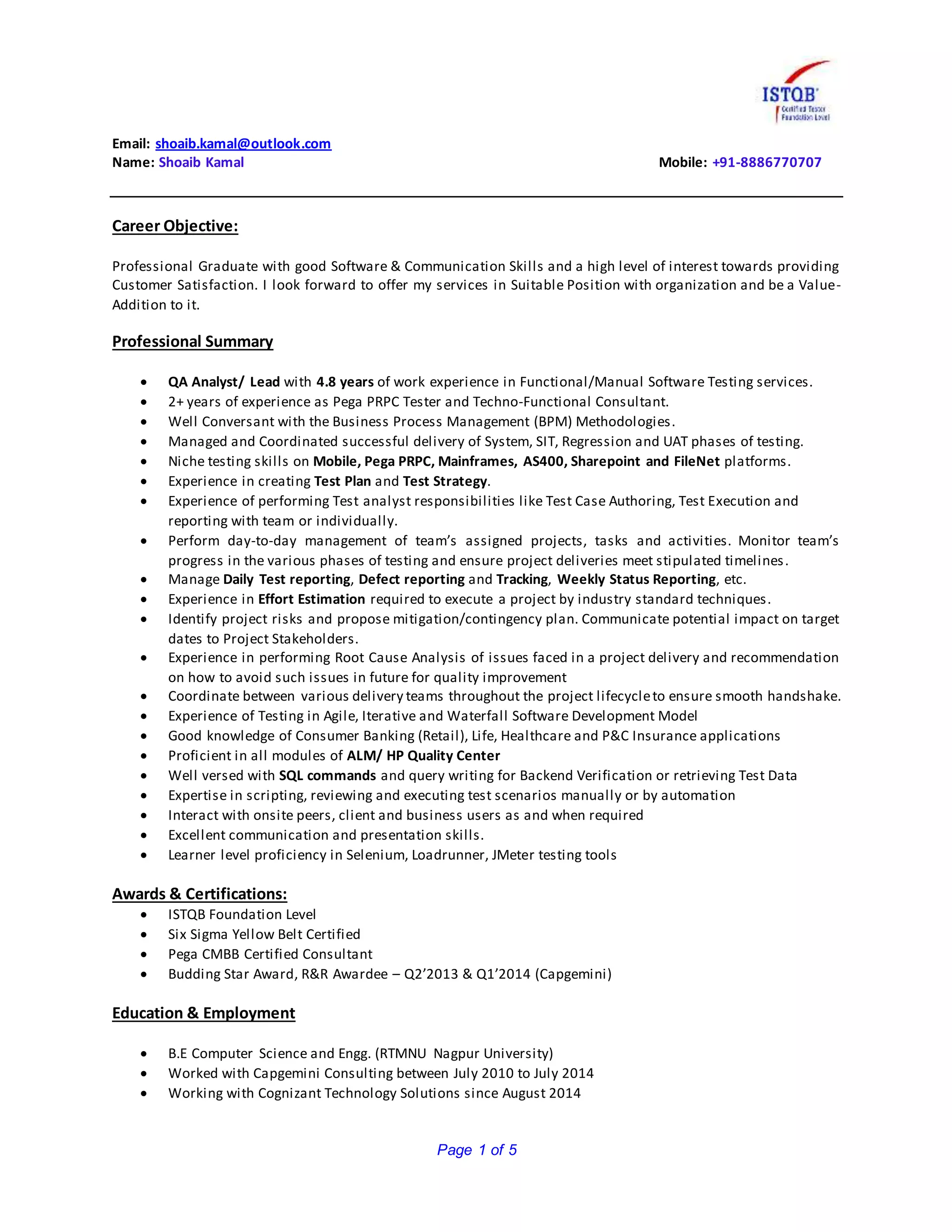 Shoaib Kamal Resume | DOCX