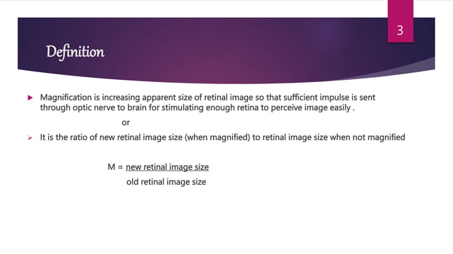 magnification.pptx | Eye and Vision Conditions | Diseases and Conditions
