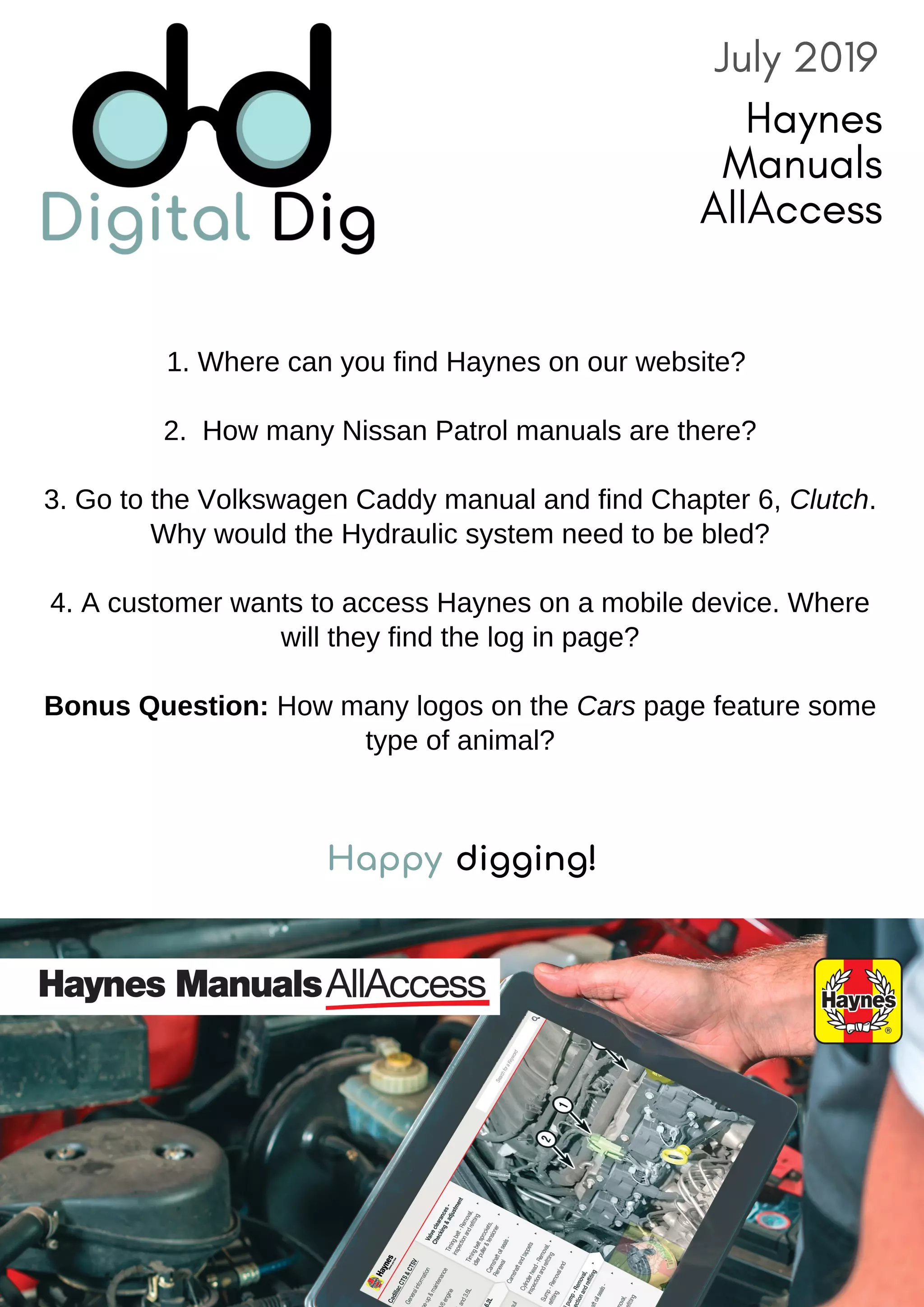 Shoalhaven Libraries digital dig staff training examples | PDF