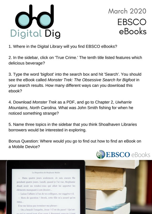 Shoalhaven Libraries digital dig staff training examples | PDF
