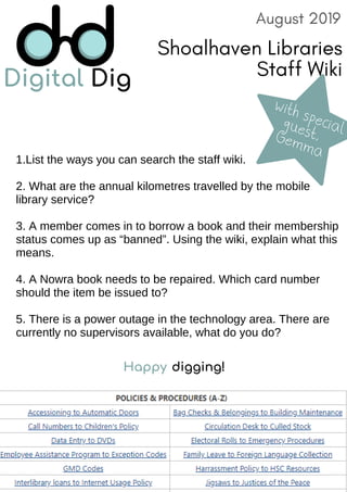 Shoalhaven Libraries digital dig staff training examples | PDF ...