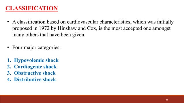 Shock | PPTX | Heart and Cardiovascular Diseases | Diseases and Conditions
