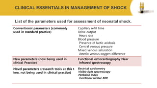 management of shock in neonates | PPTX