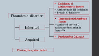 Classification of haemostatic disorders and shock | PPT