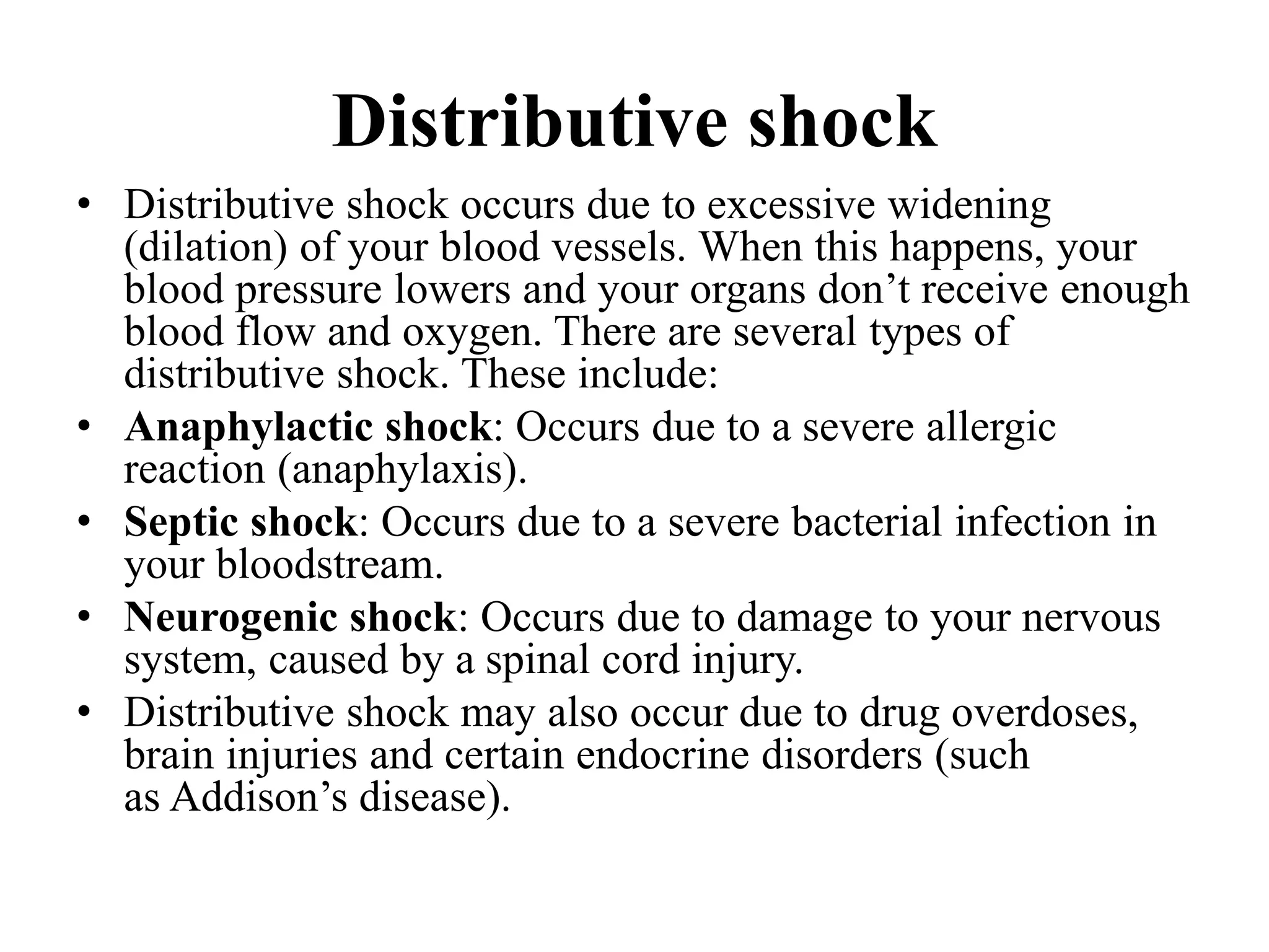 shock and its medicine treatment type nursing related questions | PPTX