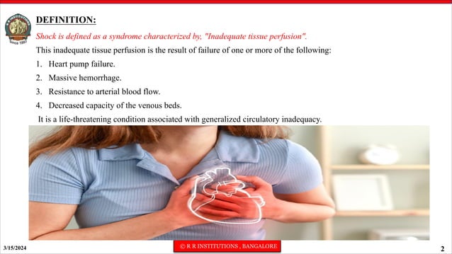 SHOCK/TYPES OF SHOCK AND ITS MANAGEMENT.pdf | Heart and Cardiovascular ...