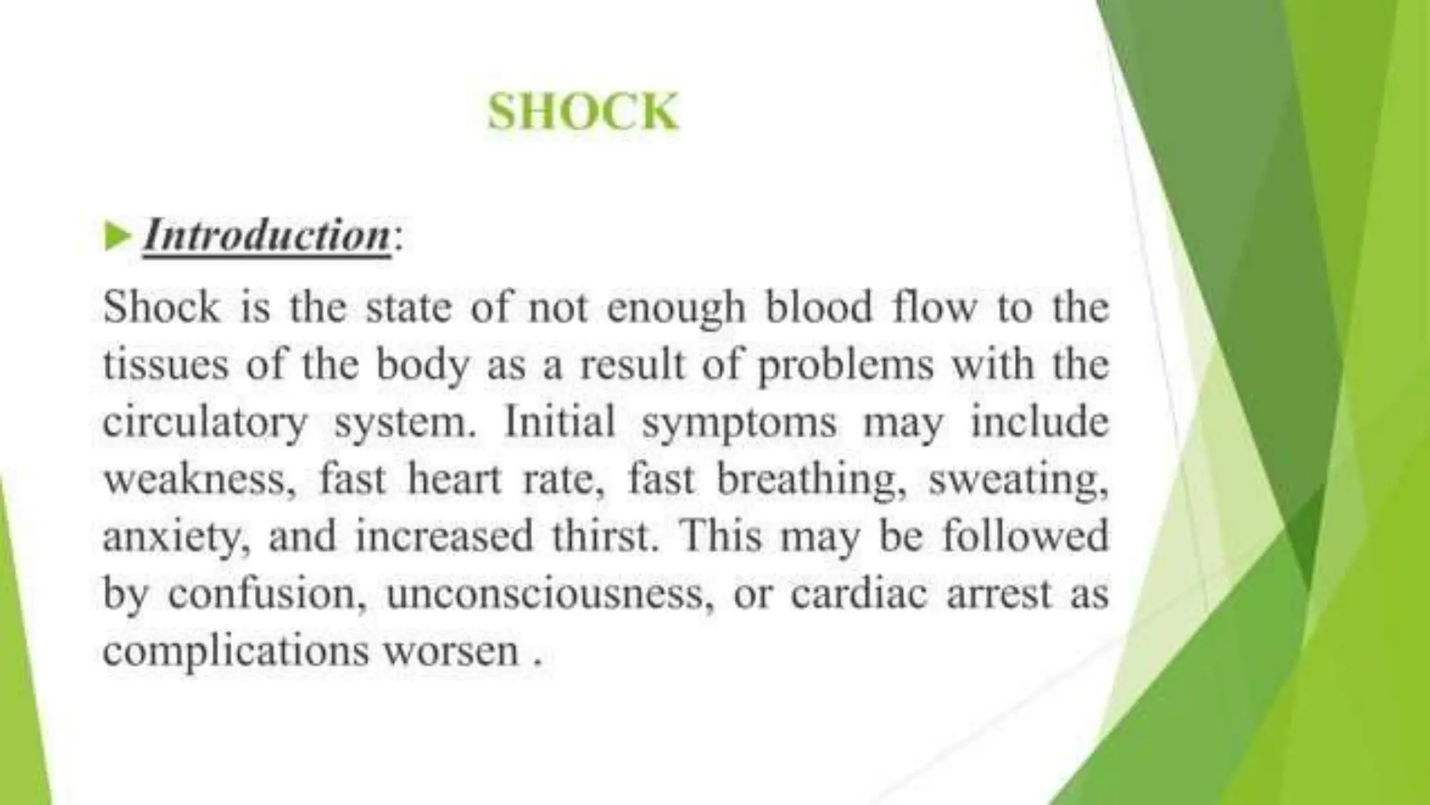 SHOCK.pptx definition types and classification | PPTX