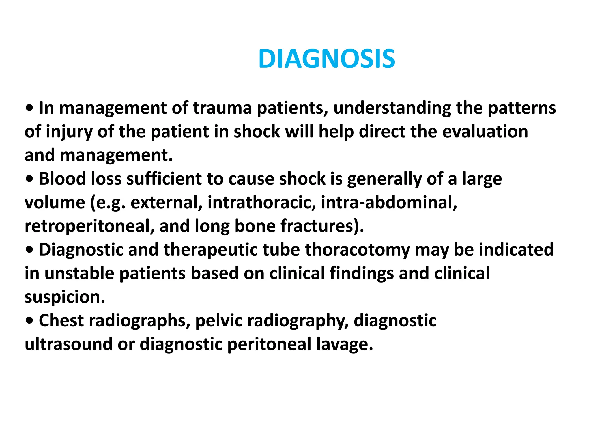 SHOCK management and types and ways of diagnosis | PPTX