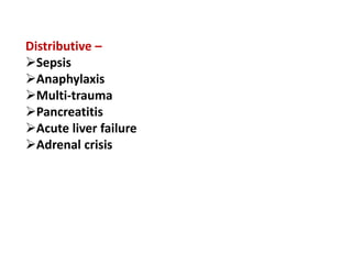 SHOCK management and types and ways of diagnosis | PPTX