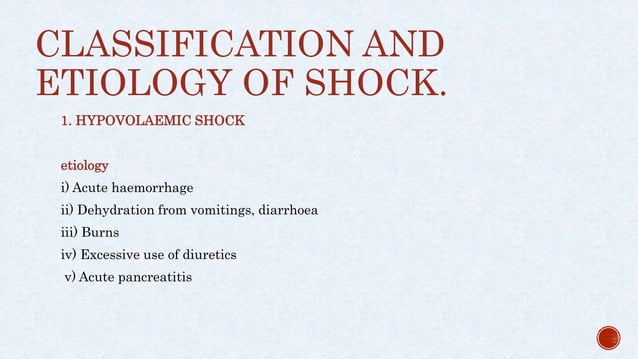 shock, definition, classification, anaphylaxis | PPTX
