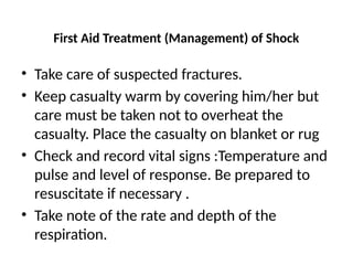 SHOCk in fist aid and bandaging family health | PPTX