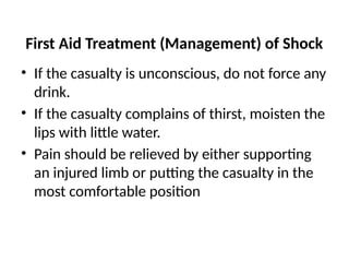 SHOCk in fist aid and bandaging family health | PPTX
