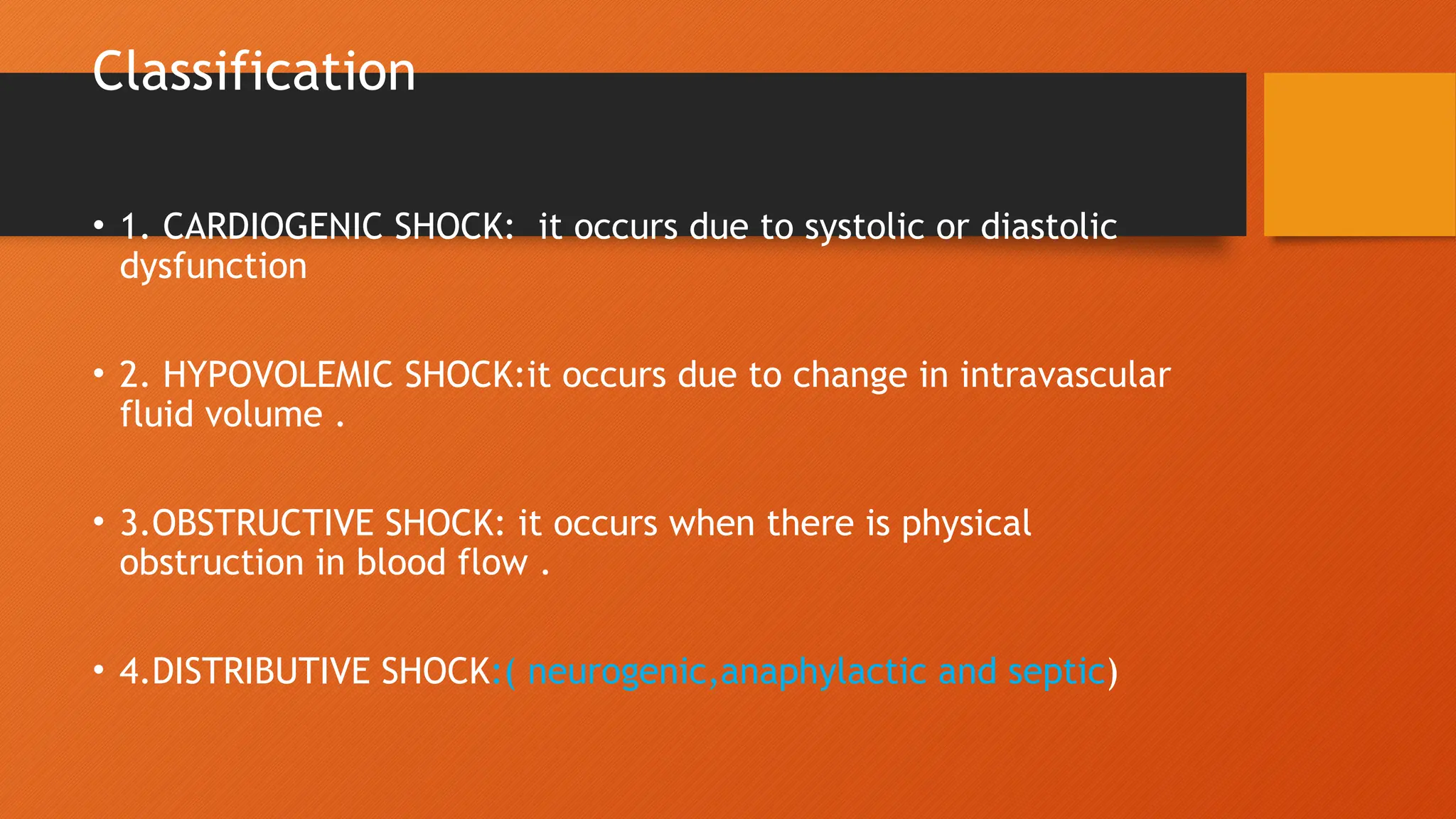 SHOCK,classification, etiology,management, for dental students | PPTX