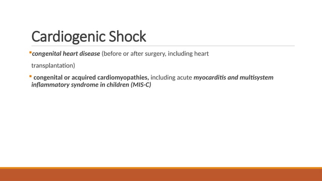 Pediatric shock, causes Risk factors and management | PPT