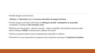 Pediatric shock, causes Risk factors and management | PPTX