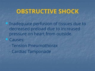 SHOCK Definition, types of shock , clinical features and management | PPTX