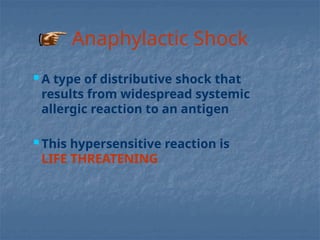 SHOCK Definition, types of shock , clinical features and management | PPTX