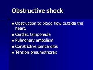 Shock pathophysiology and causes | PPTX