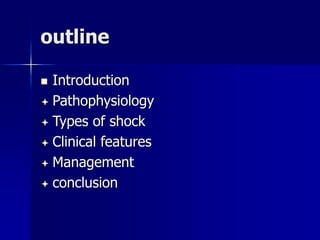 Shock pathophysiology and causes | PPTX