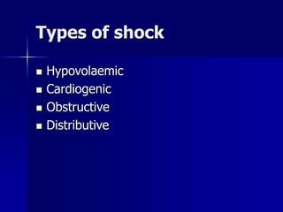 Shock pathophysiology and causes | PPTX