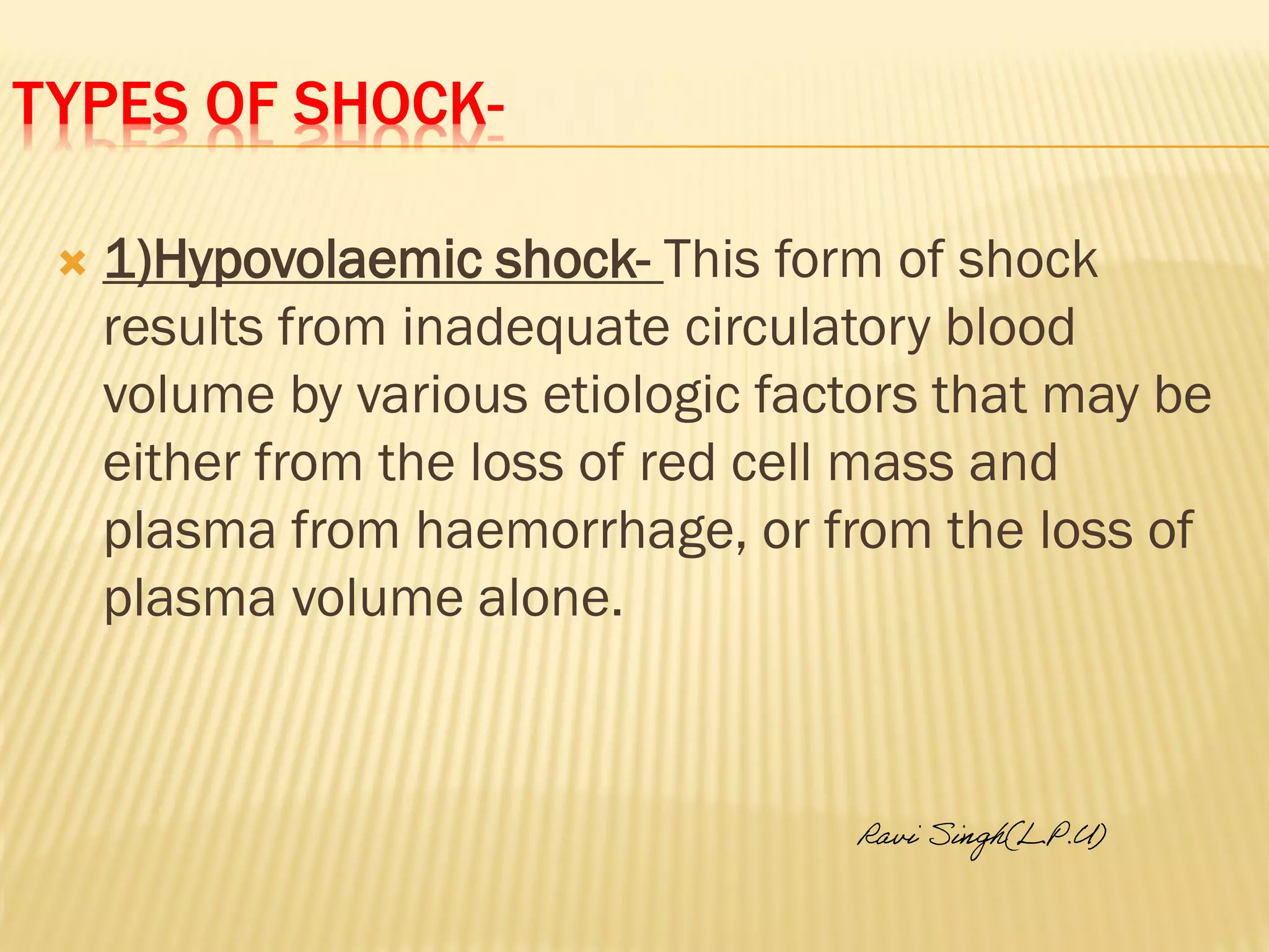 TYPES AND MECHENISM OF SHOCK | PDF
