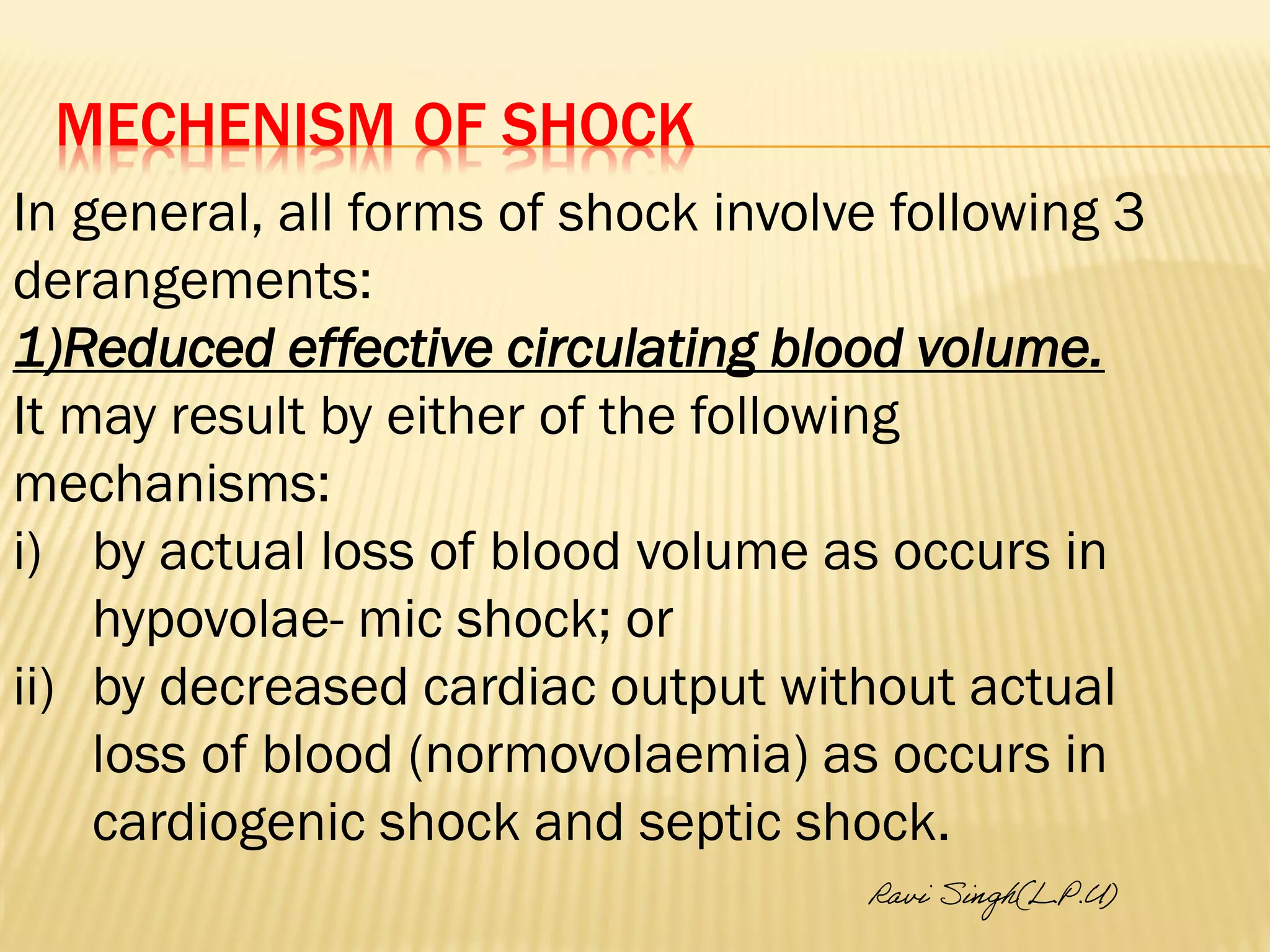 TYPES AND MECHENISM OF SHOCK | PDF