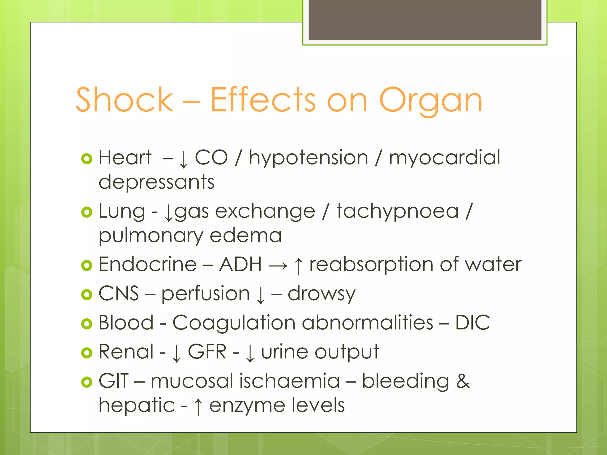 Shock - Pathophysiology / Types & Management | PPTX