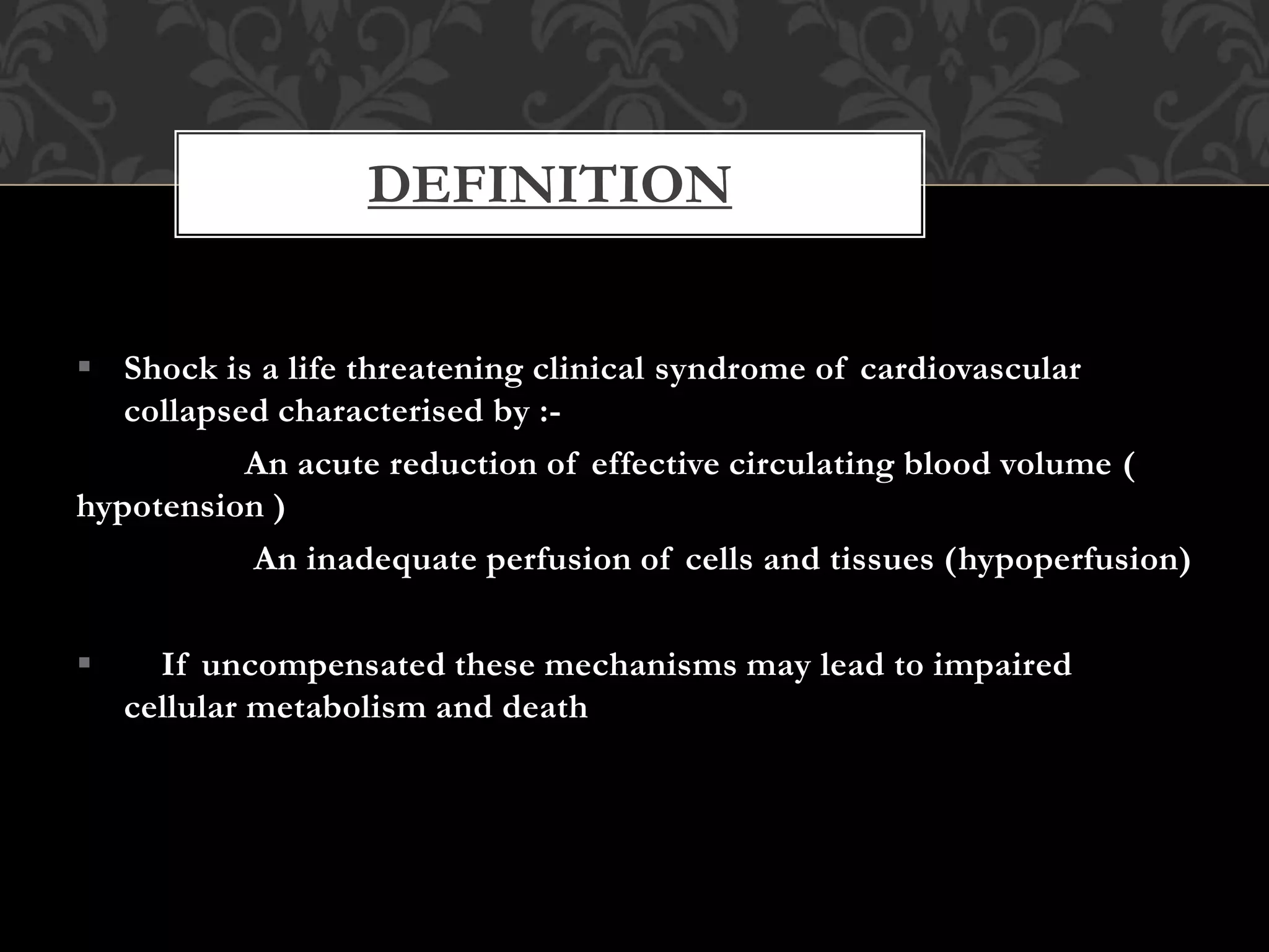 Shock and its management | PPTX