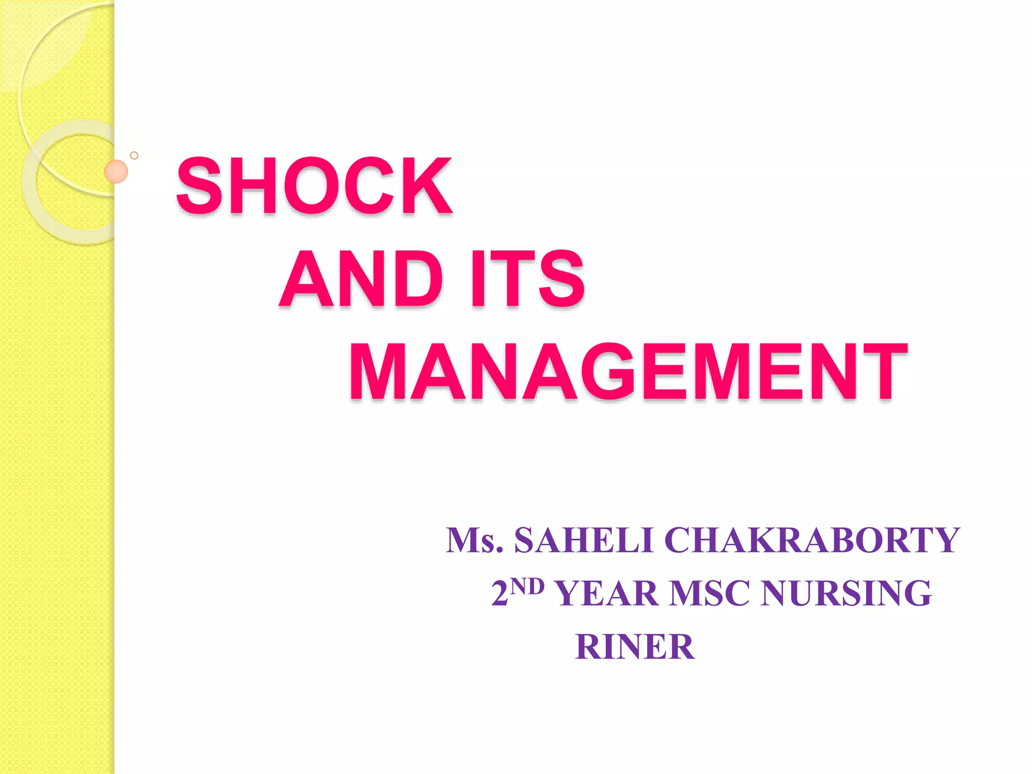 Shock and its management | PPTX