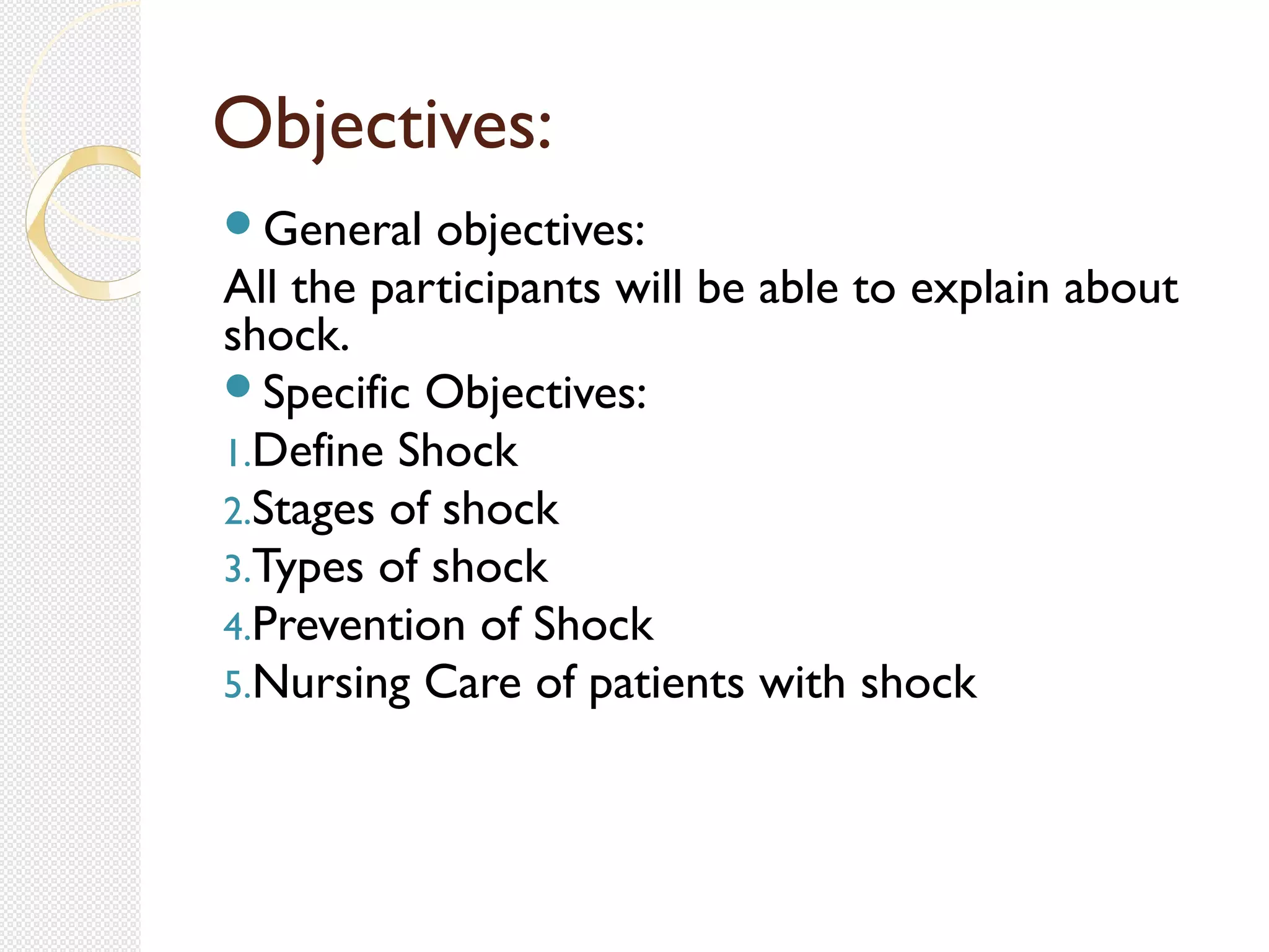 Shock and its nursing management | PPT