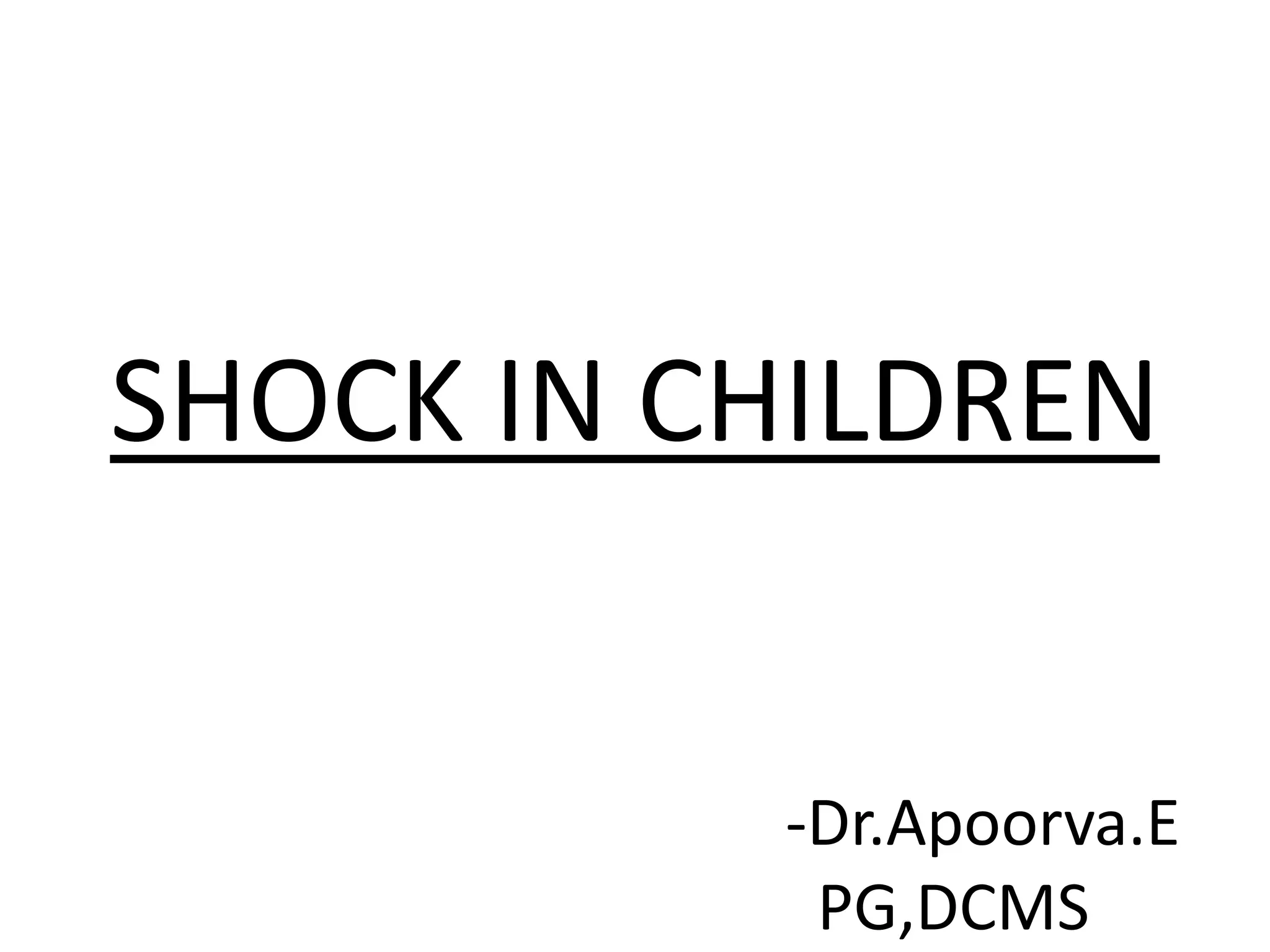 Shock in children | PPTX