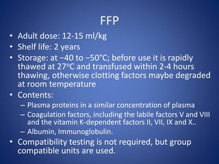 Shock, blood transfusion and blood products | PPTX