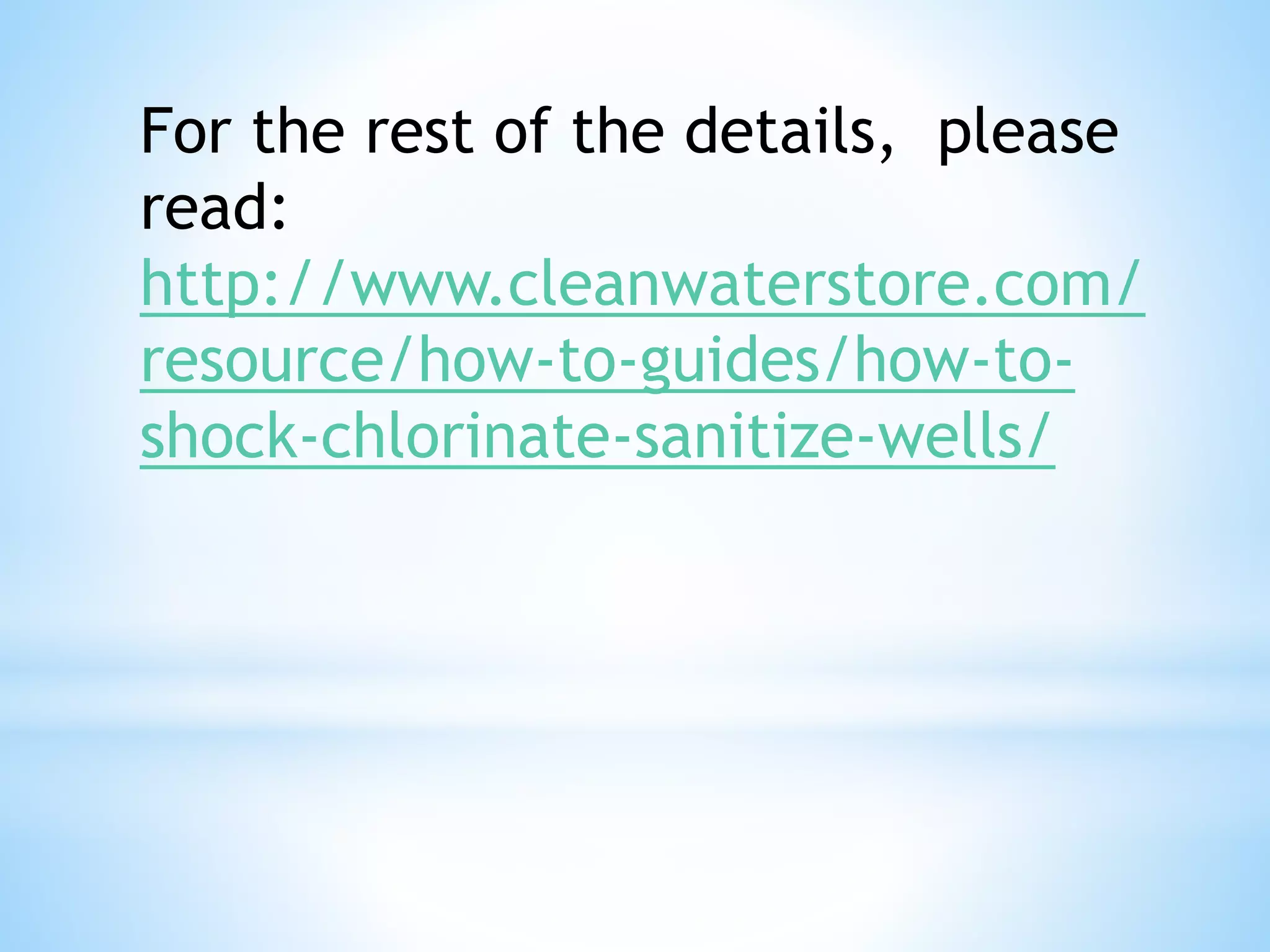 Shock chlorination | PPT