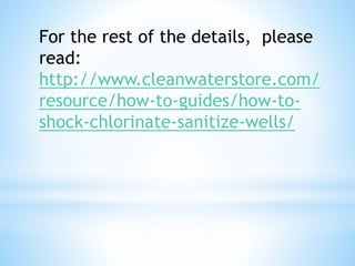 Shock chlorination | PPT