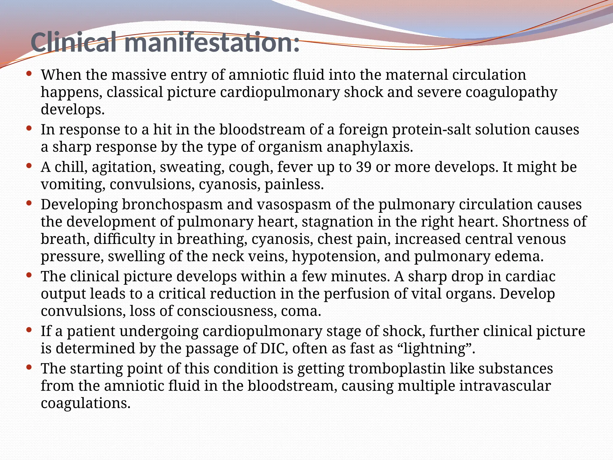 Shock DIC Embolism gynecology and obstetrics | PPTX