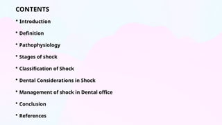 Types of Shock for first year MDS students | PPTX