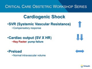 Shock in the obstetric patient, bill schnettler md | PPTX