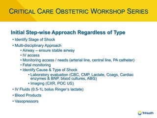 Shock in the obstetric patient, bill schnettler md | PPTX