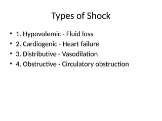 shock overview - Defination,signs,symptoms | PPTX