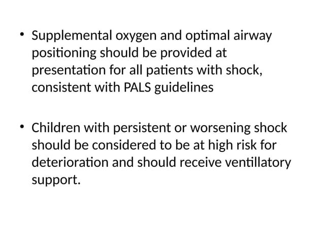 shock management in children presentation | PPTX